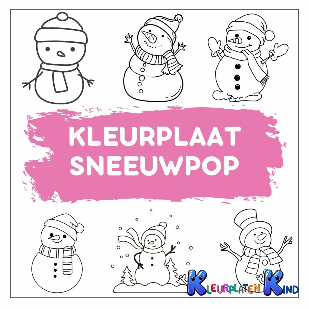 10 sneeuwpop kleurplaten gratis downloaden